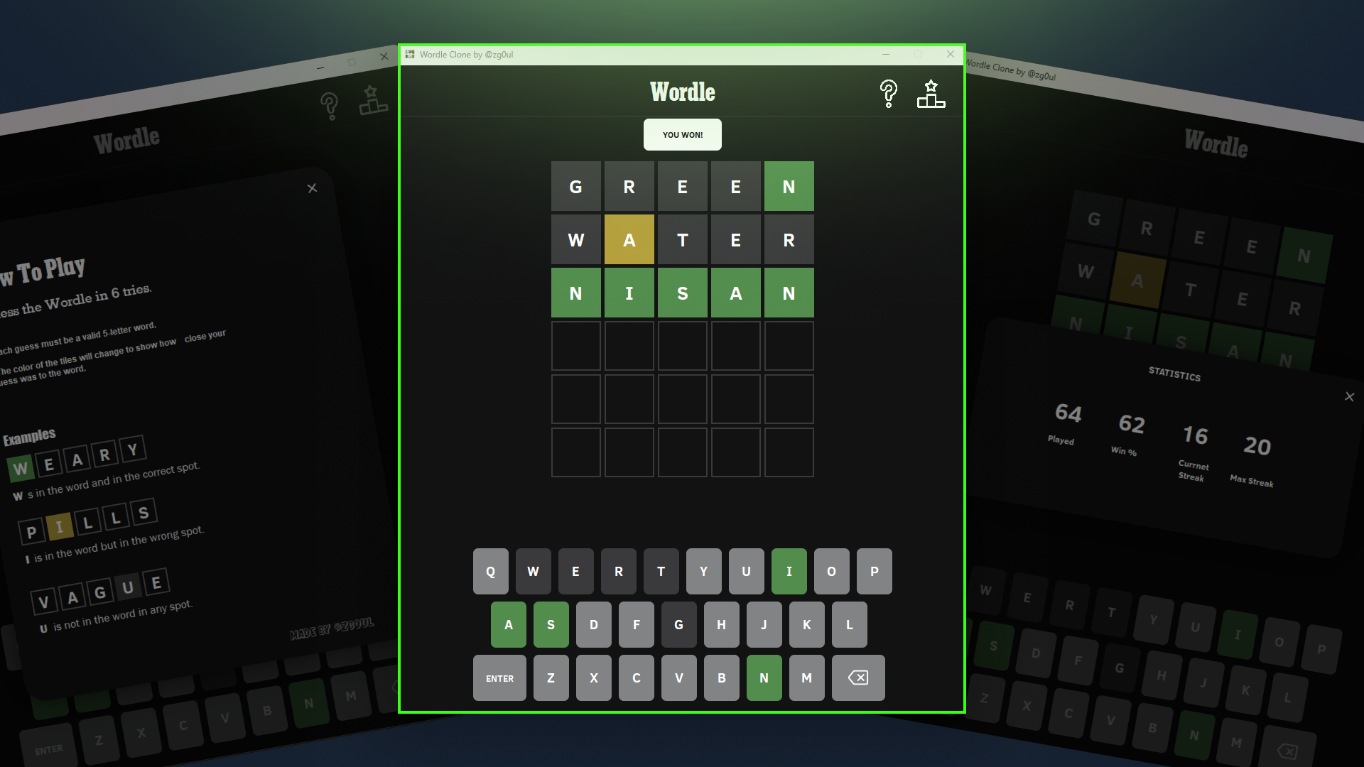 Wordle Clone | zg0ul's Projects | Mohammad Zgoul - Software Engineer
